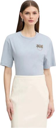 Pinko Pinko - T-shirt Strepitoso - Femme - Tops - Bleu - Taille: 38 FR