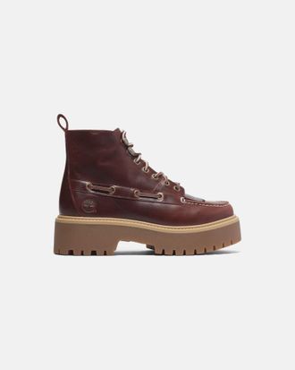Timberland Stone Street Kiltie Boot mit Plateausohle f&uuml;r Damen in Burgunderrot, Damen, Burgunderrot, Gr&ouml;&szlig;e