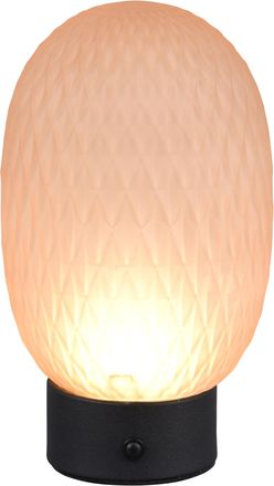 Trio Leuchten LED Akku Tischleuchte Facette 564210113, Metall Schwarz matt, Glas amberfarbig, inkl. 1.5 Watt LED, USB-Anschluss, 4-fach Touch