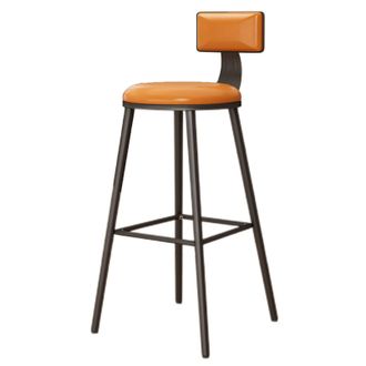 Generic Industrieller Barhocker mit R&uuml;ckenlehne aus PU-Leder, schwarzen Metallbeinen, hoher K&uuml;chen-Fr&uuml;hst&uuml;cksstuhl f&uuml;r Wohn-, ESS- und Partyr&auml;ume, modernes De