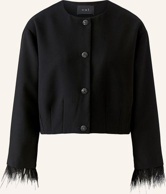 Oui Kastenjacke Mit Schmucksteinen schwarz
