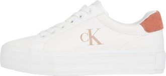 Calvin Klein Baskets Vulcanis&eacute;es Femme Bold Basses, Multicolore (Bright White/Tuscany), 38
