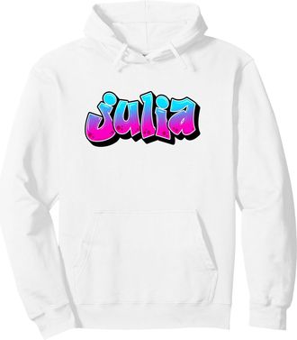 BDAZ Julia Graffiti Personalisierter Name Blau Rosa Frauen M&auml;dchen Pullover Hoodie