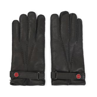 Kiton Homme, Accessoires, Noir, Taille: 9 IN Black Deer Leather Gloves