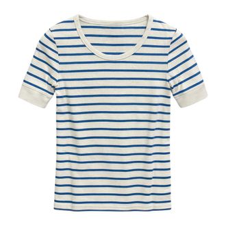 A.P.C. A.p.c., Femme, Tops, Multicolore, Taille: 42 FR Camiseta Ajust&eacute; MC Ray&eacute;es