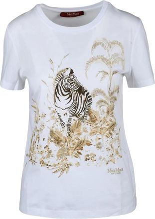 Max Mara Femme, Tops, Blanc, Taille: 42 FR Cotton T-Shirt