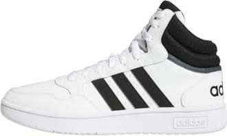 adidas Homme Hoops 3.0 Mid Lifestyle Basketball Classic Vintage Shoes, Core Black / Core Black / Cloud White, 43 1/3 EU