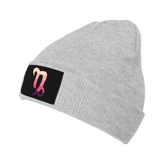Generic L&eacute;ger Tricot&eacute; Bonnet, Signe du Zodiaque Capricorne Symbole, Classique Beanie Hiver, Bonnets en Tricot pour Femme, Adultes, Ski