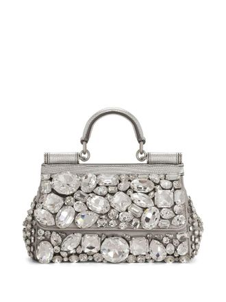 Dolce & Gabbana petit sac &agrave; main Sicily satin&eacute; KIM DOLCE&GABBANA - Argent