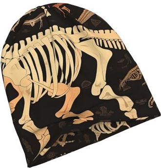 Generic Bonnets Impression De Squelette De Dinosaure Bonnet Thermo Extensible Classique Bonnet pour Sport Course À Pied lescalade