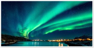 Posterlounge Polarlichter in Nordnorwegen Poster von Sascha Kilmer 160 x 80 cm Wandbilder Wanddeko