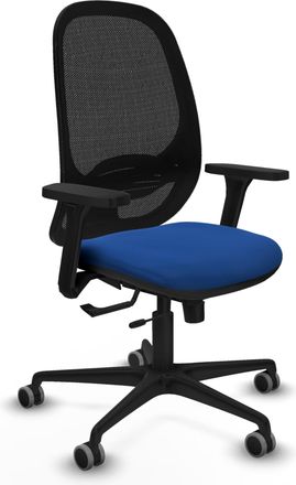 Piqueras y Crespo Schreibtisch mit Rollen Cilanco mit 3D-Armen, h&ouml;henverstellbare Lendenwirbelst&uuml;tze, ausgestattet mit Syncro/Translack und Schneidschaum, Schwarz/Blau