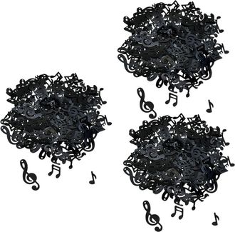 Garneck Tischdeko Geburtstagskonfetti Notizzettel 3 St&uuml;ck Pack mit Musikalischem Design f&uuml;r Babyparty und Abschlussfeier aus Kunststoff Zuf&auml;lliger Stil