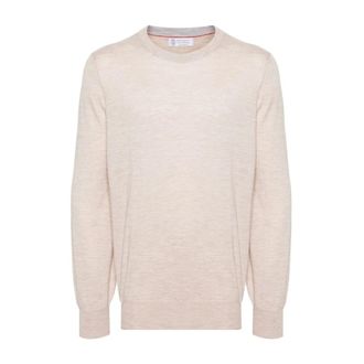 Brunello Cucinelli Homme, Pulls, Beige, Taille: XL Pull Ras du Cou