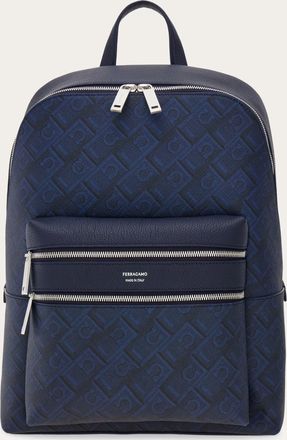 Ferragamo Herren Rucksack mit Gancini-Pr&auml;gung Blau