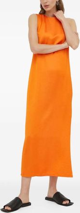 Samsøe & Samsøe robe mi-longue fendue à design sans manches - Orange