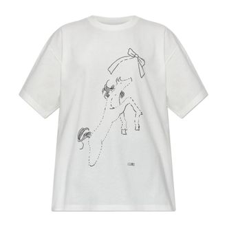 Maison Margiela Bedrucktes T-Shirt - - Tops - Damen - Wei&szlig; - S