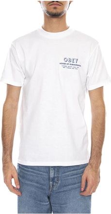 Obey Homme, Tops, Blanc, Taille: XL Logo T-shirt