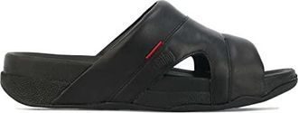 FitFlop Homme Freeway III in Textile Sandales à Bout Ouvert, Noir, 43 EU