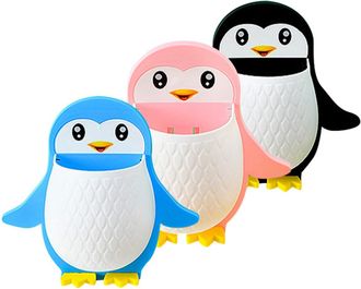 Cabilock 3stücke Wandhalter Cartoon Pinguin Wandregal Selbstklebend Kompakter Organizer Zahnbürstenhalter Fernbedienungs Kleinteilehalter Badezimmer Aufbewahru