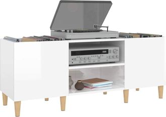 Generic Plattenschrank, Schallplattenschrank mit viel Stauraum, Plattenspieler Schrank f&uuml;r Wohnzimmer, LP Schrank, Schallplattenst&auml;nder, Holzwerkstoff(Sonoma 