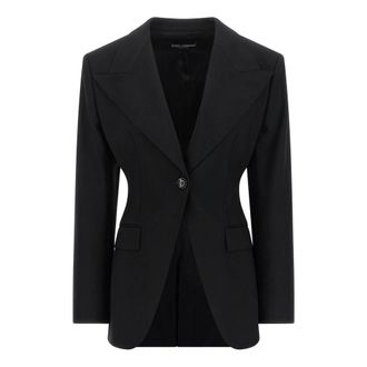 Dolce & Gabbana Virgin Wool Blazer - - Jackets - Damen - Schwarzk - L
