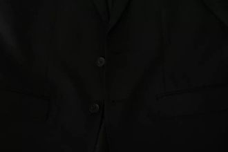 Dolce & Gabbana Mens Black Wool Slim Fit Notch Jacket Blazer Polyester Clothing