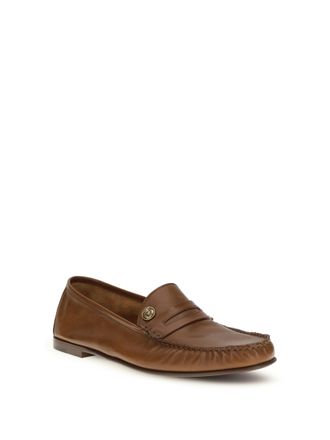 Versace Mens Leather Loafers Rovere-Gold Calf Bos Taurus