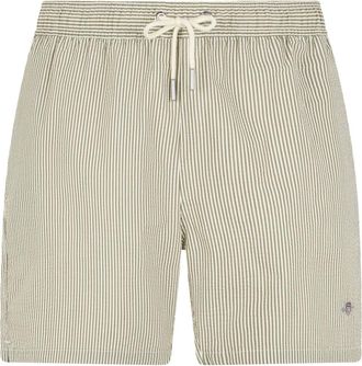 GANT Homme, Maillots de bain, Beige, Taille: M Short de bain en seersucker ray&eacute;