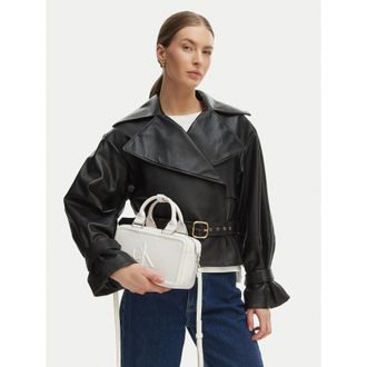 Calvin Klein Handtasche Calvin Klein Bold Ck Bauletto Crossbody LV04F3411G Wei&szlig;