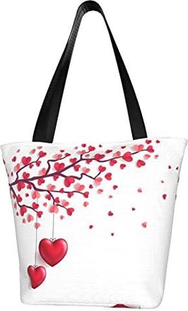 AOOEDM Sac fourre-tout Happy Saint Valentin Sacs &agrave; provisions Petit sac de march&eacute; r&eacute;utilisable Sacs fourre-tout de plage Sacs de voyage