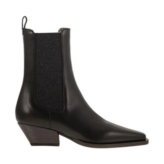 Brunello Cucinelli Chelsea Boots mit Monili - - Shoes - Damen - Schwarzk - 40 EU