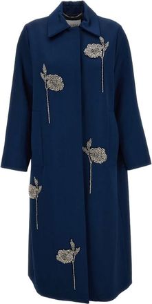 Erdem Femme, Manteaux, Bleu, Taille: 36 FR Manteau Tailleur