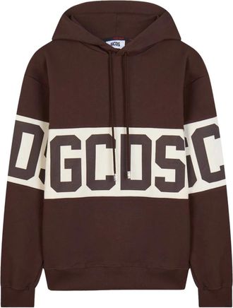GCDS Gcds - Sweat &agrave; capuche Logo-Band - Homme - Sweatshirts et sweats &agrave; capuche - Brun - Taille: XL