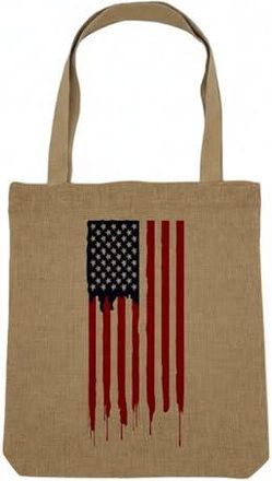 Fabulous Sac Shopping Tote Bag Aspect Lin - Drapeau Peinture Etats Unis Football Sport Equipe National USA - Sac de Courses Toile Epaisse 360g Beige Naturel Ca