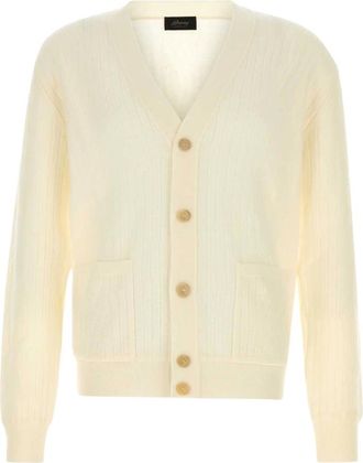 Brioni Homme, Pulls, Blanc, Taille: L Cardigan Avec Poches