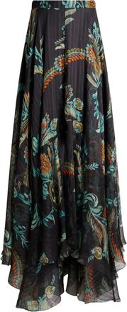Etro Maxirock mit Blumen-Print - Schwarz