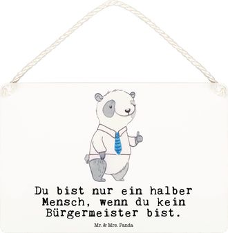 Mr. & Mrs. Panda Schild Bürgermeister Herz DIN A6 - Geschenk, Holzschild, Rathaus, Türschild Familie, Bürgermeisterwahl, holzbild, Spruch, Holztafel, Wahlen