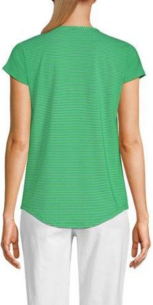 Lands End Shirt aus Baumwolle/Modal-Mix mit Ballett-Ausschnitt, Damen, Größe:36-38 regular, Grün, Baumwolle Modal, by Lands End