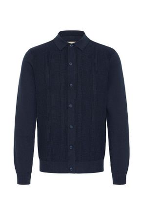 Blend Kurzarmshirt BHBaron Eleganter Feinstrick-Pullover mit Polo-Kragen und Knopfleiste