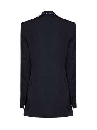 Stella McCartney Womens Blazer Black Wool Crystal Embellished Jacket