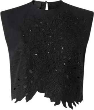 Pinko Pinko, Femme, Tops, Noir, Taille: 40 FR Top sans manches avec accessoires