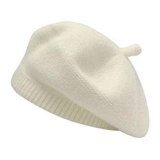 ZLYC Hiver Femmes Classique Francais Chapeau de B&eacute;ret Couche Double(Blanc Solide.),Taille Unique