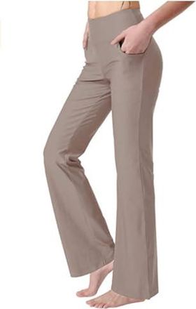 Generic Pantalon habill&eacute; bootcut classique pour femme, pantalon extensible &agrave; la taille, pantalon de bureau, pantalon de yoga, de travail avec poches, kaki, XX