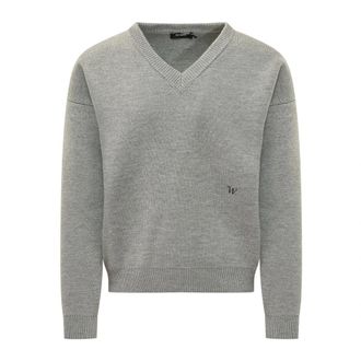 Willy Chavarria V-Ausschnitt Pullover - - Knitwear - Herren - Grau - M