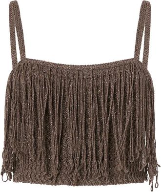 Pinko Pinko, Femme, Tops, Brun, Taille: 40 FR Hauts sans manches
