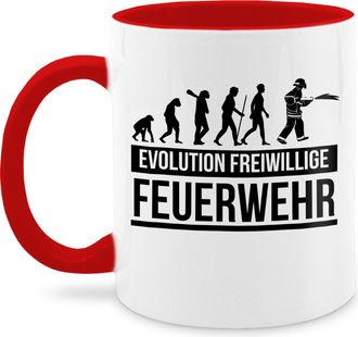 Shirtracer Tasse Tassen 325ml - Evolution freiwillige Feuerwehr - 325 ml - Rot - feuerwehrtasse feuerwehrgeschenkartikel feuerwehrmann kaffeetasse feuerwehrfrau 