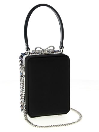 Self Portrait Womens Crystal-Embellished Top Handle Bag Multicolor Polyester Elastane