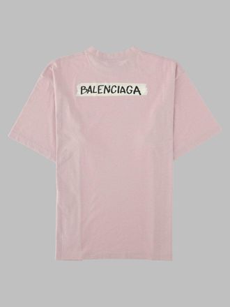 Balenciaga Logo-Embroidered T-Shirt - Pink