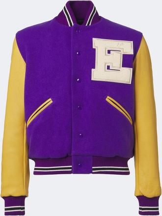 ERL Veste bomber en laine et cuir